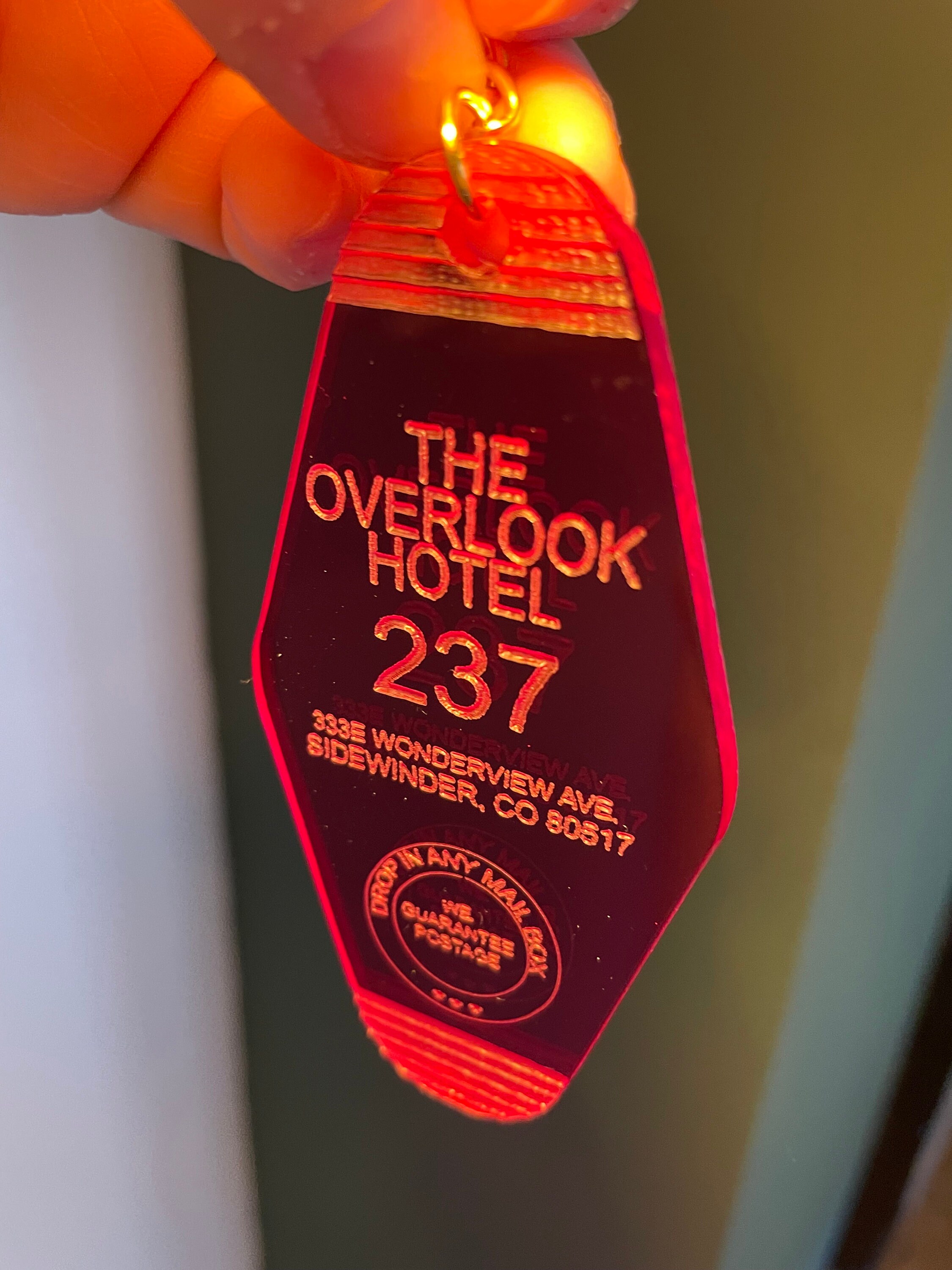 The Overlook Hotel Retro Motel Style Keychain the Shining - Etsy