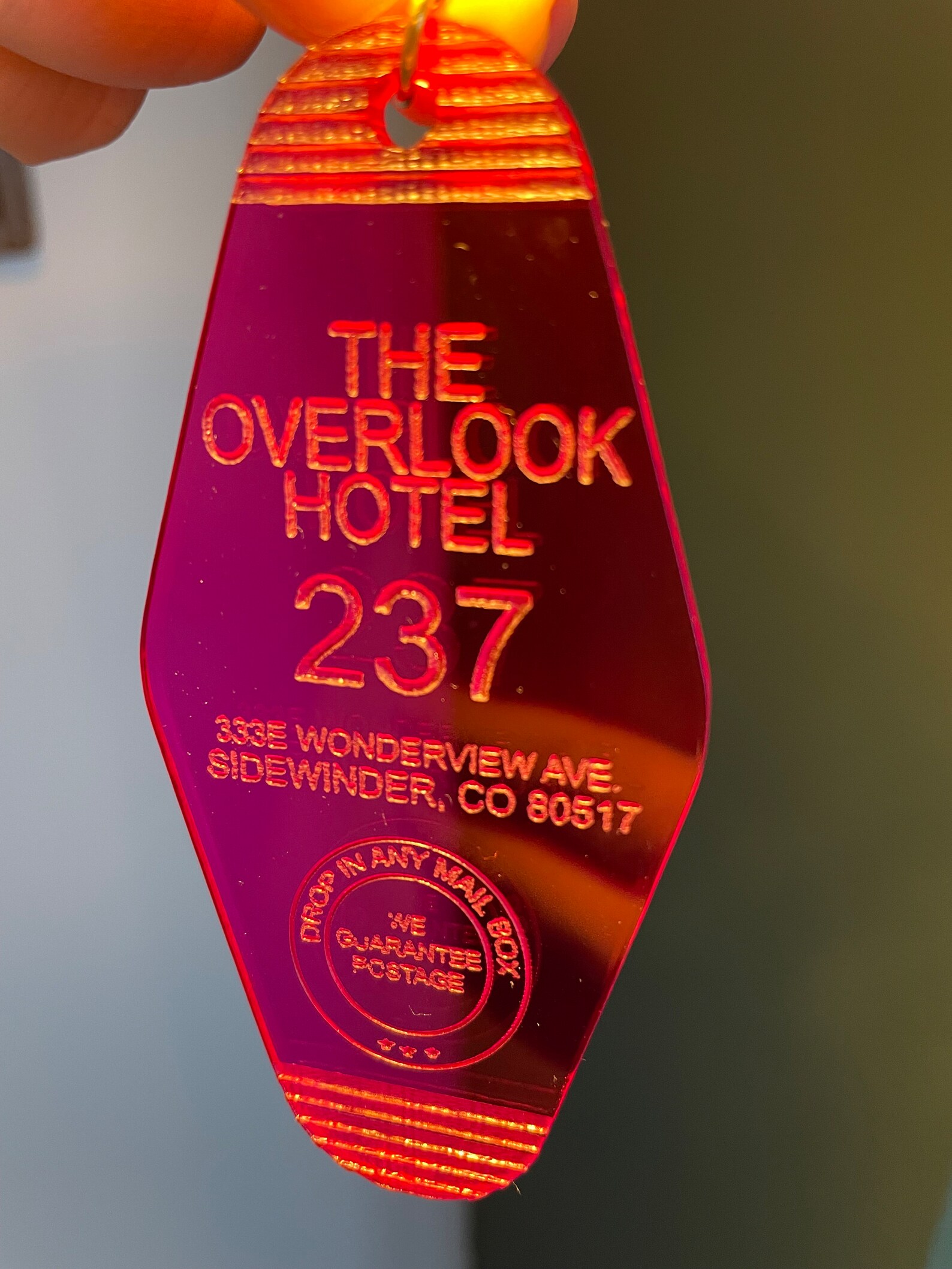 The Overlook Hotel Retro Motel Style Keychain the Shining - Etsy