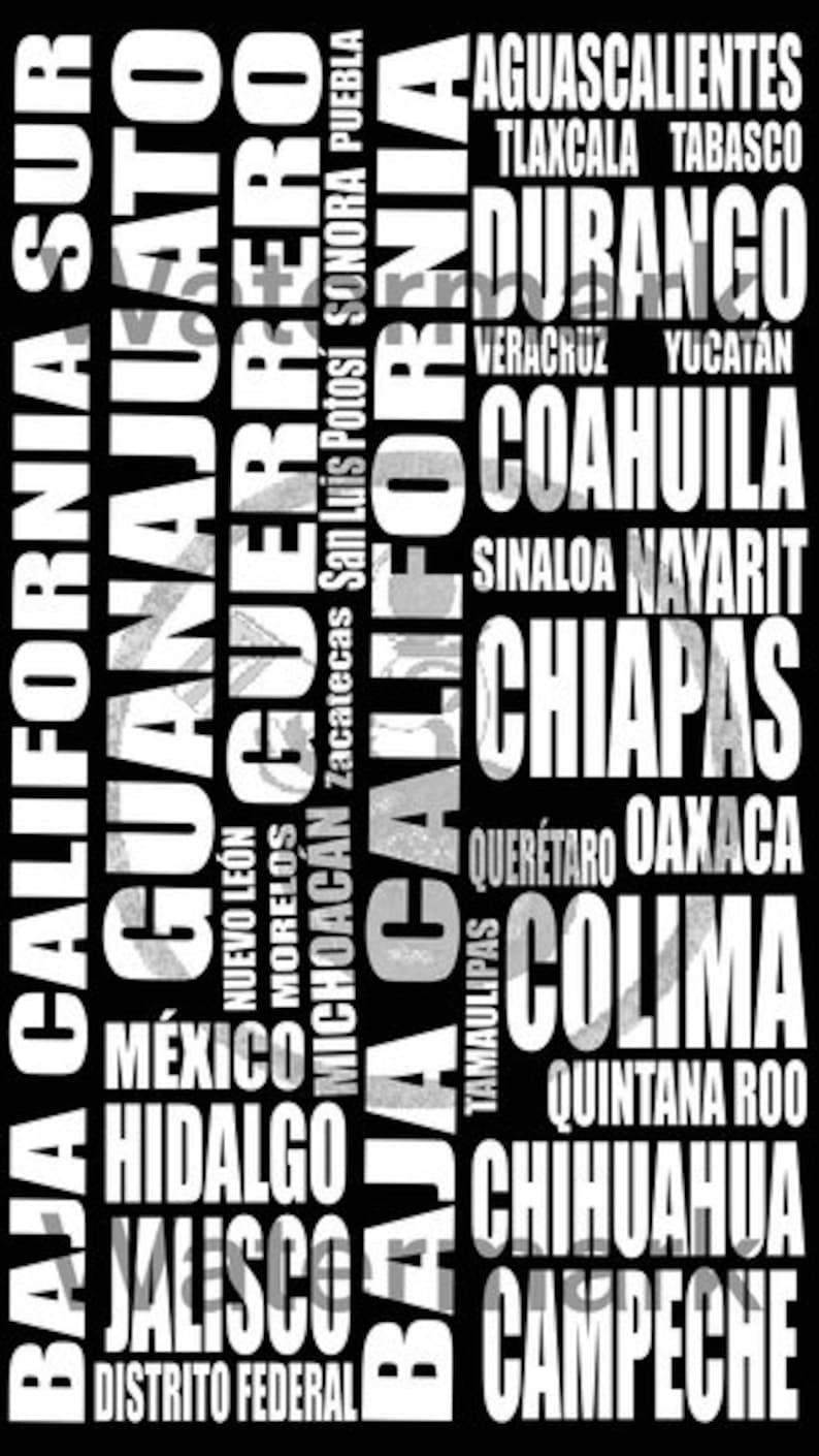 Mexico Flag With State Names .png Transparent Background High ...