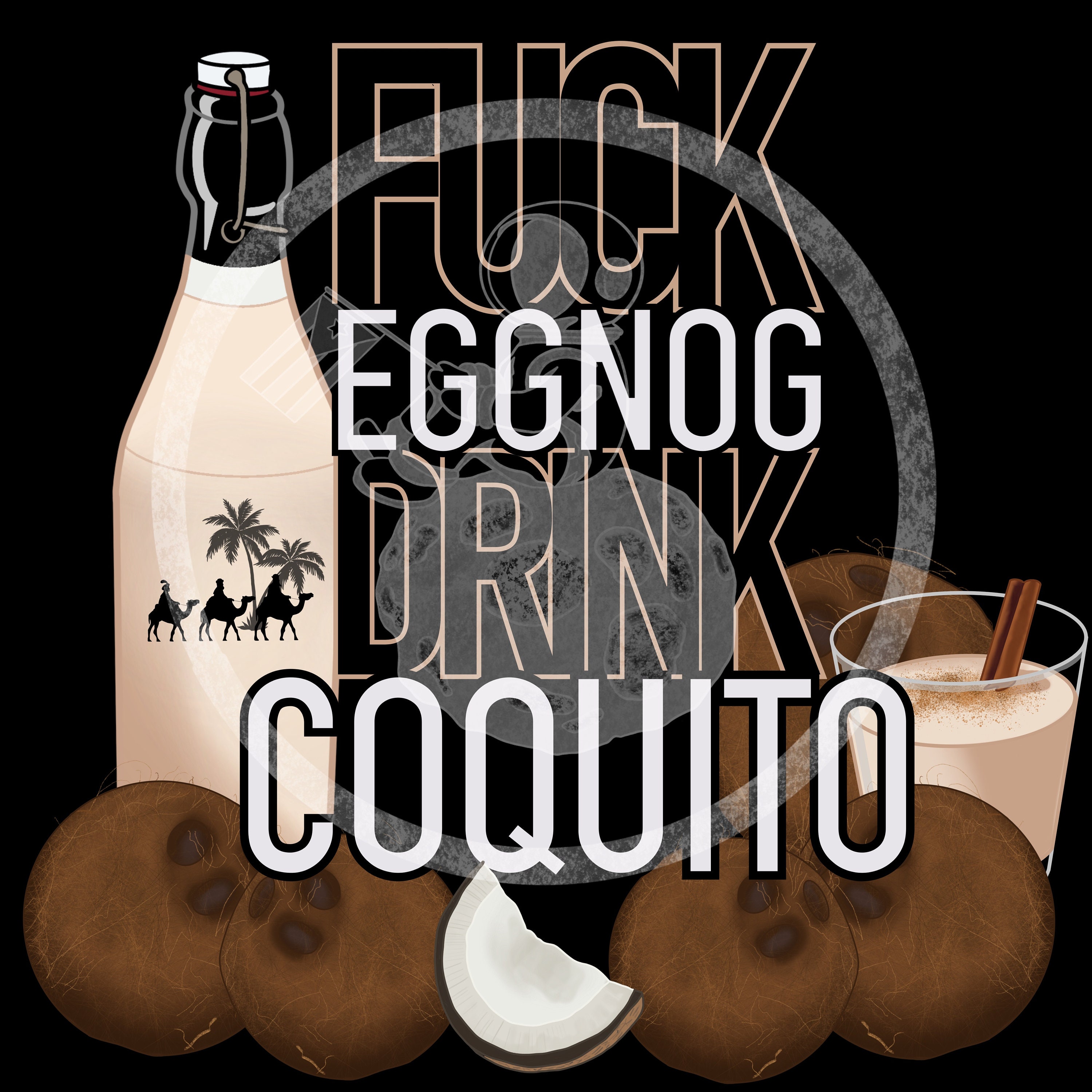 Coquito .png Digital Art File Tradicion Navidades Puerto Rico - Etsy