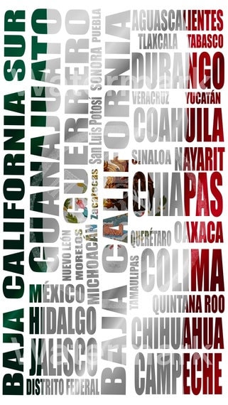 Mexico Flag With State Names .png Transparent Background High ...