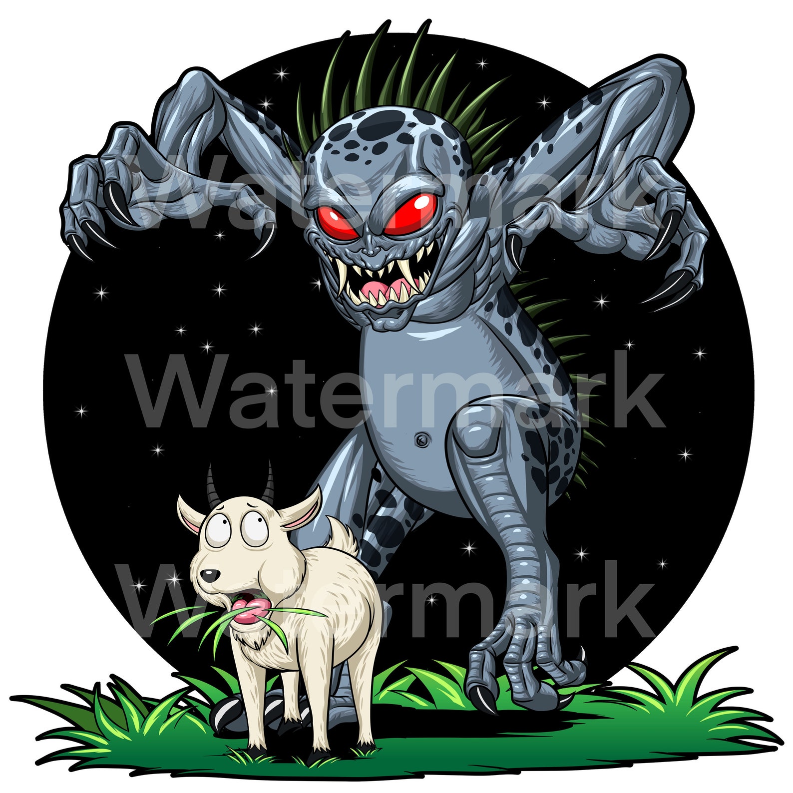 El Chupacabras Digital Art Svg and .png Transparent Background File - Etsy