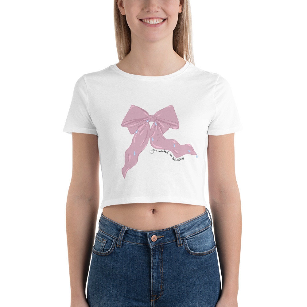 Lana Del Rey Inspired Fishtail Lyrics Bow Cropped Baby Tee - Etsy