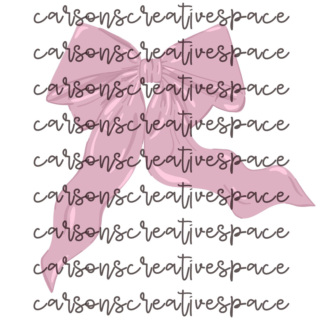 Hand Drawn Baby Pink Bow Png Download With Transparent Background - Etsy