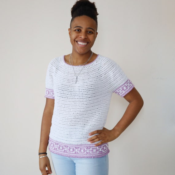 Mosaic Tee Crochet Pattern Crochet T-shirt Pattern Crochet | Etsy