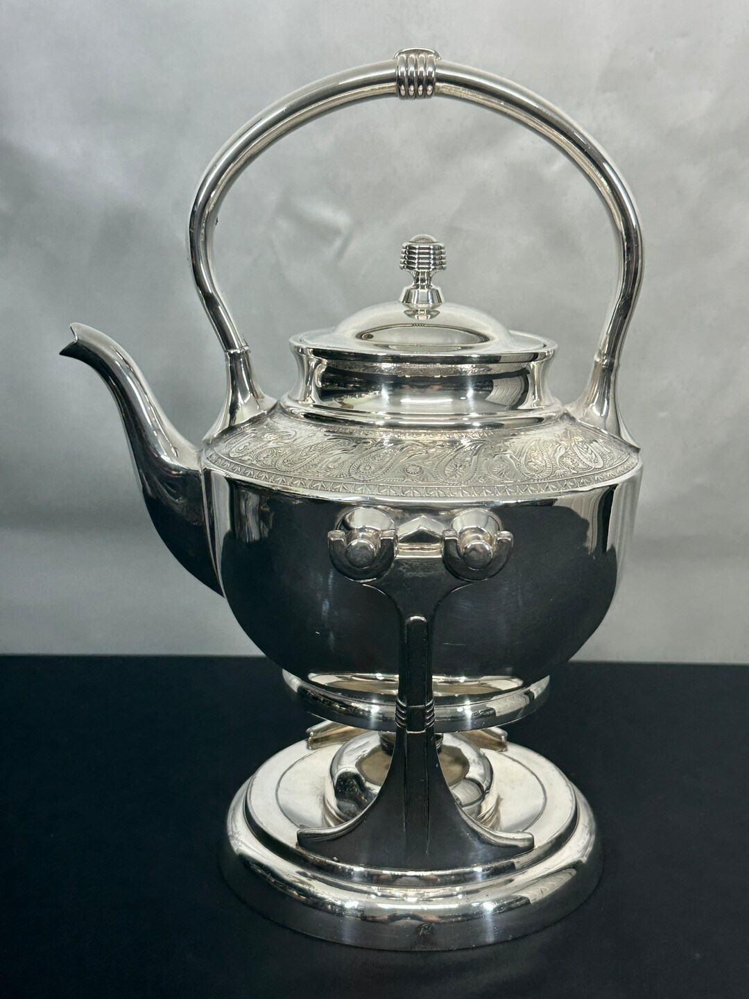 Tilting Teapot by Reed and Barton, Hot Water Pot With Stand and Burner ...