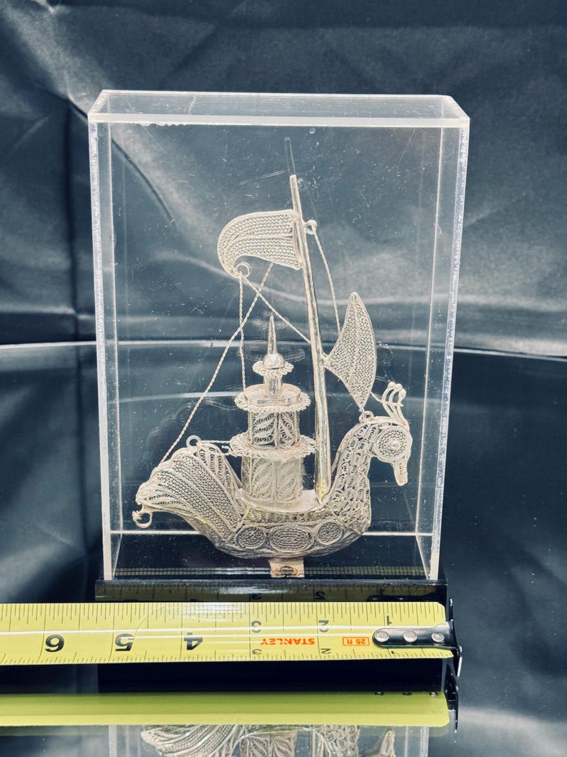 Tarakasi, Silver Filigree Art of a Peacock Boat - Etsy