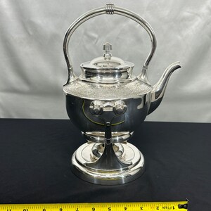 Tilting Teapot by Reed and Barton, Hot Water Pot With Stand and Burner ...