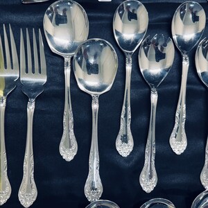 Large and Rare 129pc Nickel Silver Flatware Set Made by EC LTD, From ...