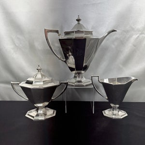 3pc Silver Plated Tea Set, Art Deco Pairpoint, 0316 is the Pattern - Etsy