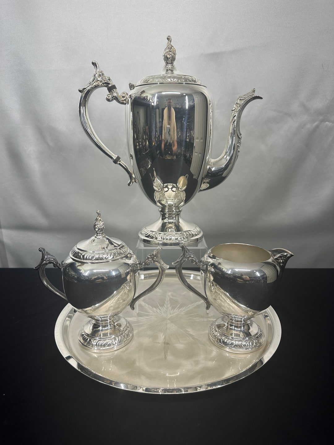3pc Silver Plated Tea Set Made by FB Rogers, With Round Tray - Etsy