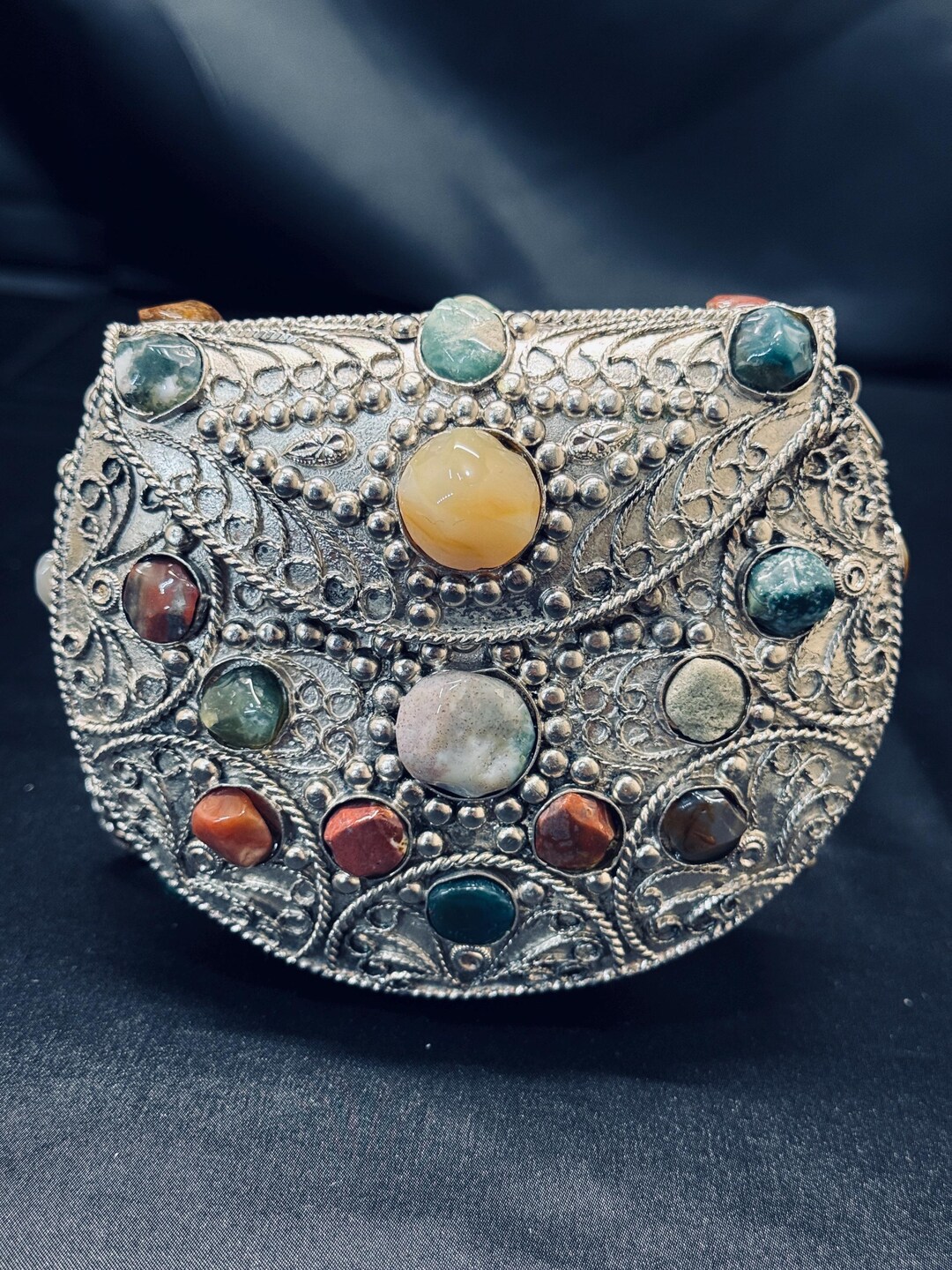 Vintage Silver Plate Sajai Metal Coin Purse, Filigree Designs and ...