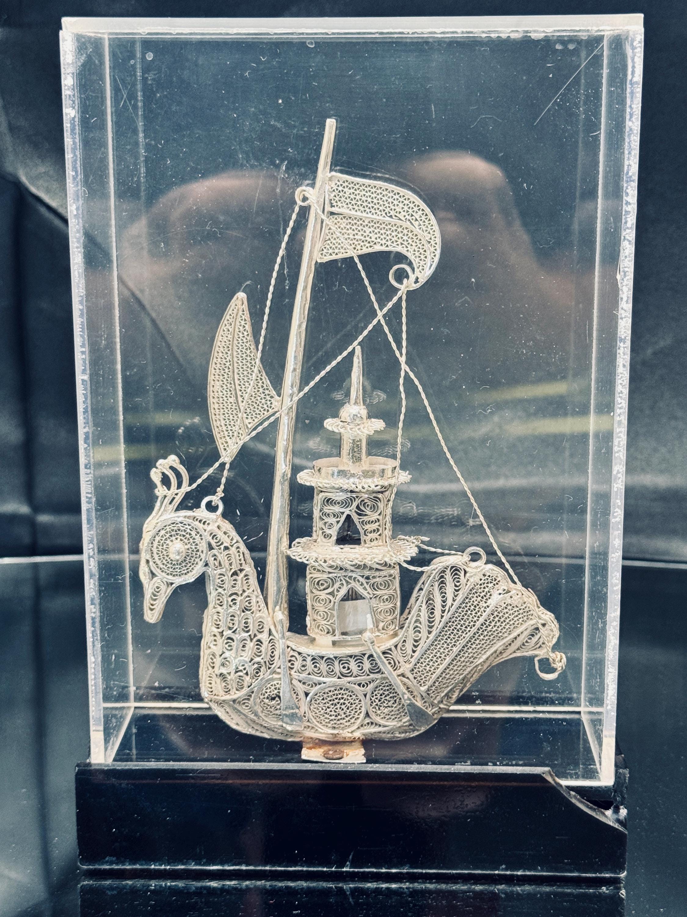 Tarakasi, Silver Filigree Art of a Peacock Boat - Etsy