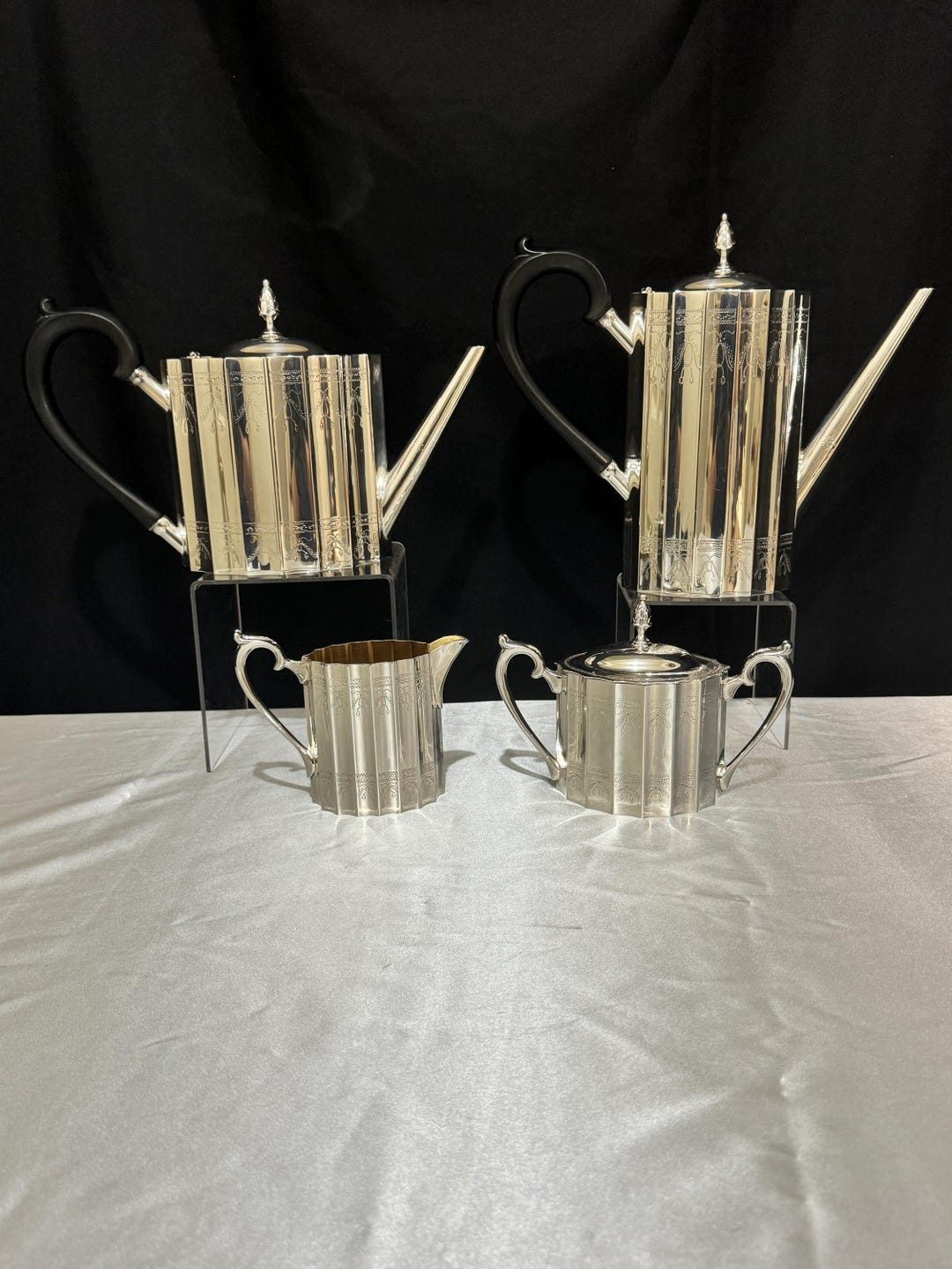 4pc Silver Plated Coffee and Tea Set by Lunt's, Paul Revere Pattern ...