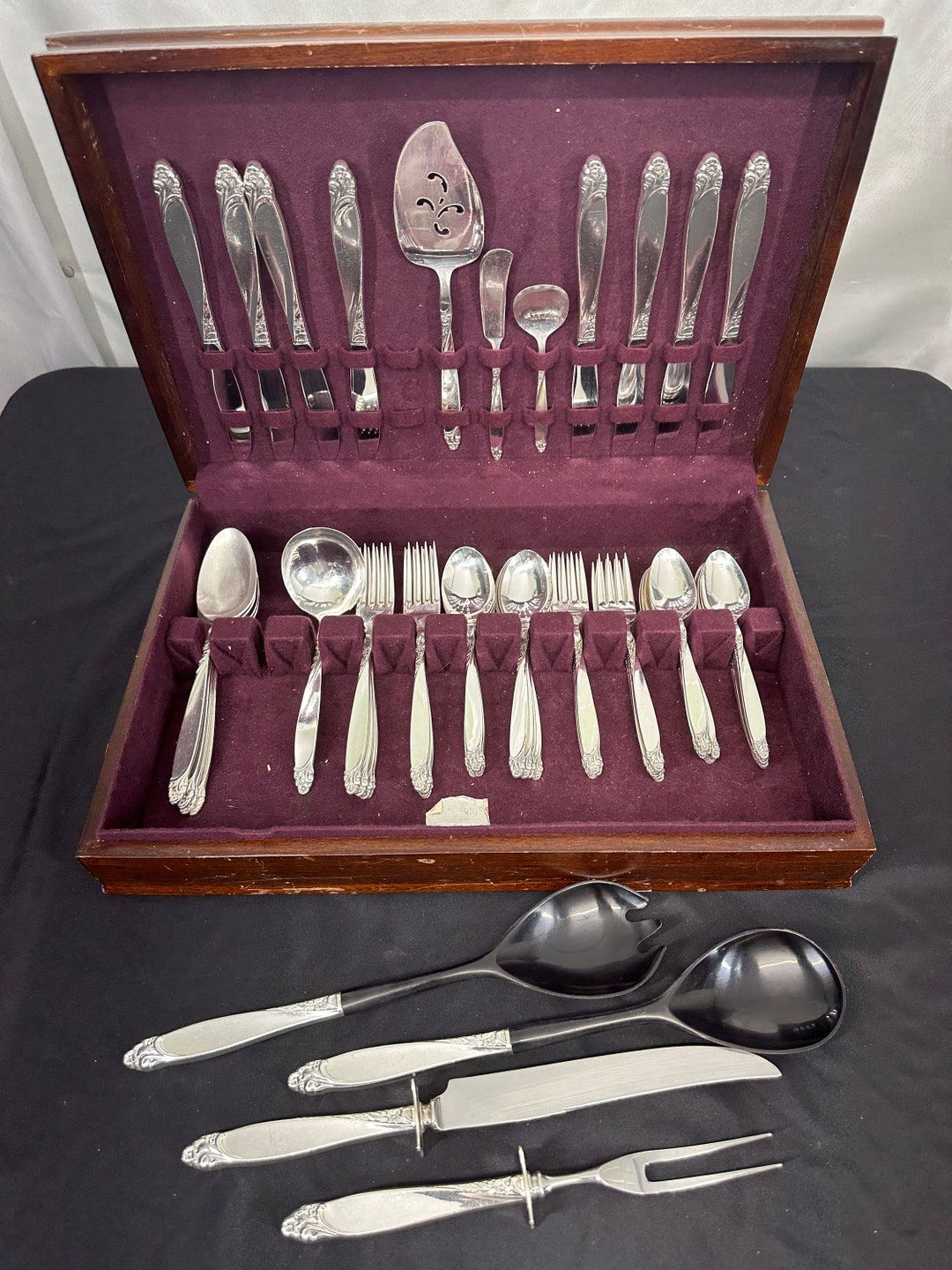 59pc Silver Plated Flatware, Firelight Pattern by Onedia, Their ...