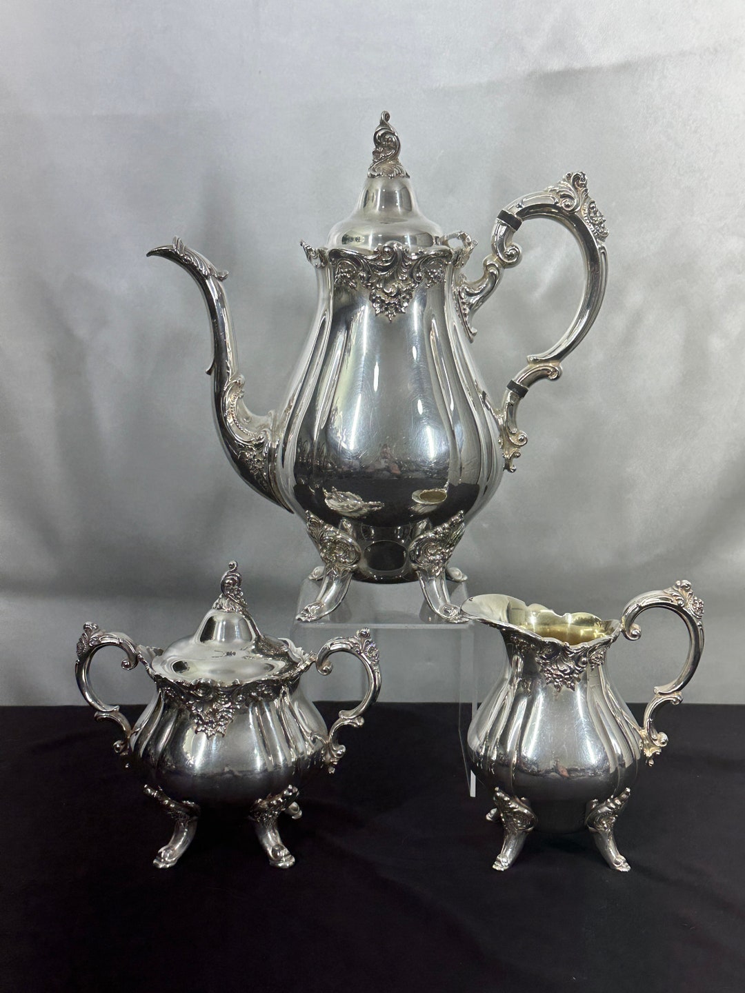 3pc Silver Plated Tea Set by Wallace's, Baroque Pattern - Etsy