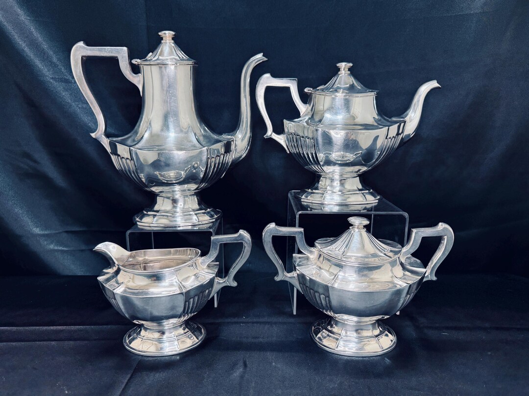 Antique Meriden Britannia Tea & Coffee Service, Rogers Bros Pattern ...