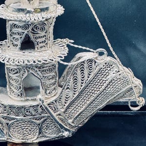Tarakasi, Silver Filigree Art of a Peacock Boat - Etsy