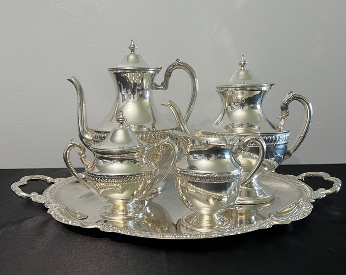 4pc Silver Plated Tea Set by Lehman Brothers Silver, Including Large ...