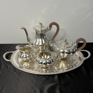 4pc Silver Plated Tea Set Made by 1881 Rogers From Canada, Melon ...