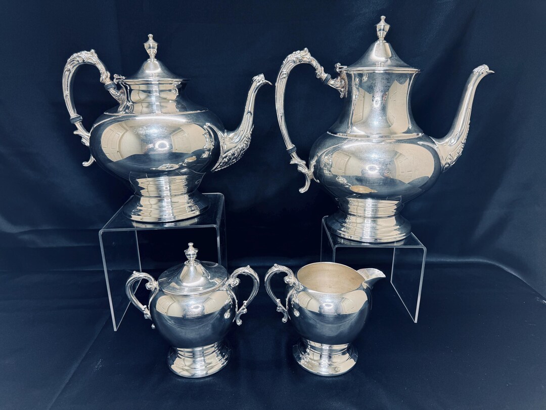 Vintage Silverplate Coffee & Tea Set: Sheridan Silver Co. Victorian ...