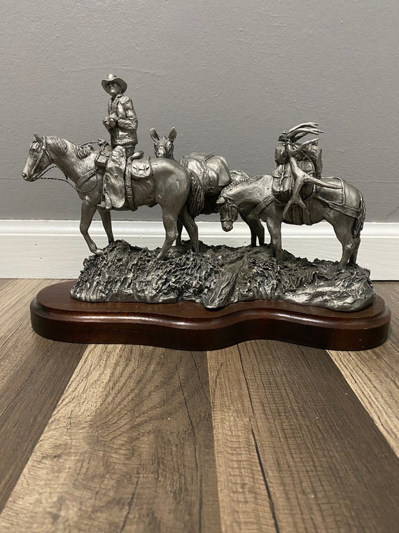 Rusty Phelps Pewter Sculpture Outfitter Elk Limited Edition | Etsy