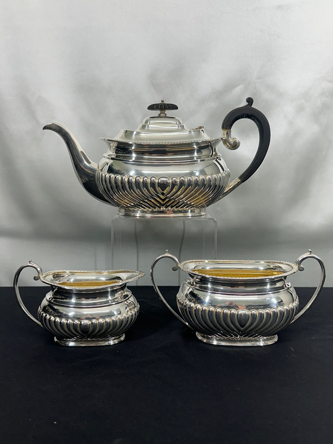 3pc Silver Plated Georgian Style Tea Set by Harrison Brothers and ...