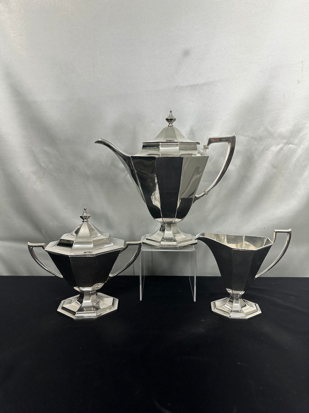 3pc Silver Plated Tea Set, Art Deco Pairpoint, 0316 is the Pattern - Etsy
