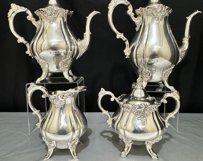 4pc Silver Plated Coffee and Tea Set by Wallace's, Baroque Pattern - Etsy