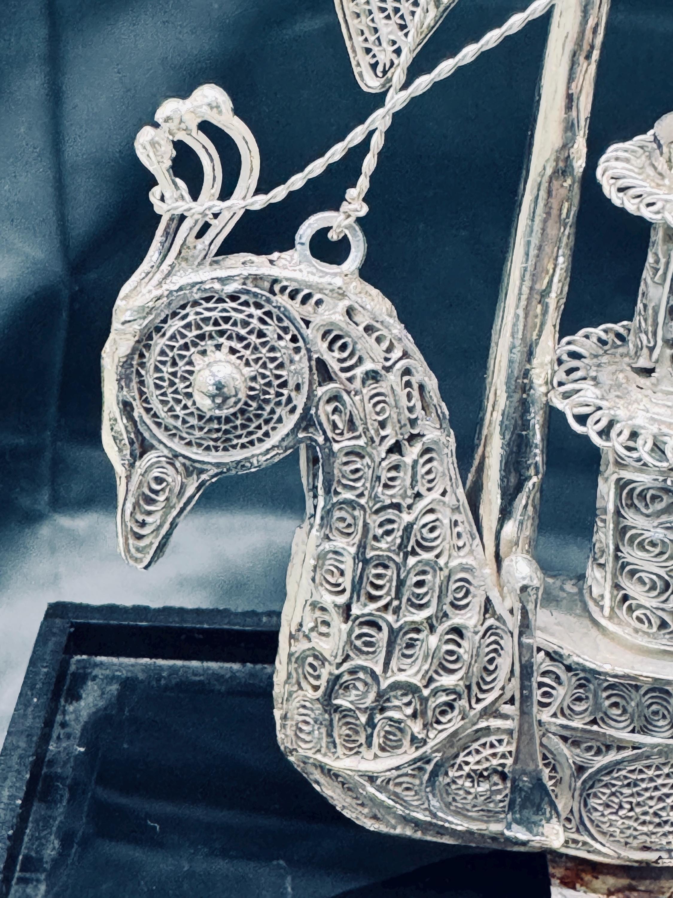 Tarakasi, Silver Filigree Art of a Peacock Boat - Etsy