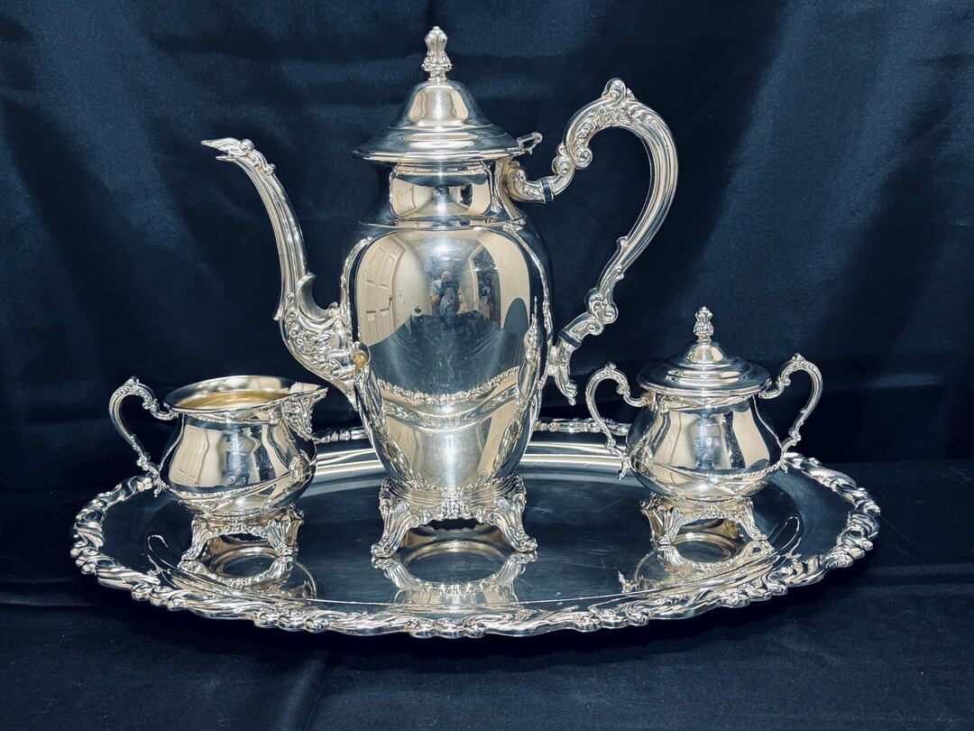 Oneida Silverplated Coffee Set: Royal Provincial Coffee Pot, Creamer ...