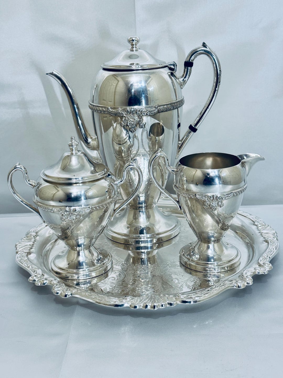 Silver Plated Coffee Set, Vintage Set Made by Gotham Silver, With Tray ...