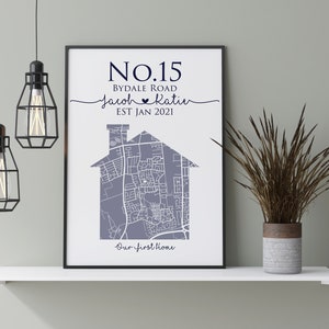 New Home Custom Map Print, Any City Map, Personalized Map, Custom City ...