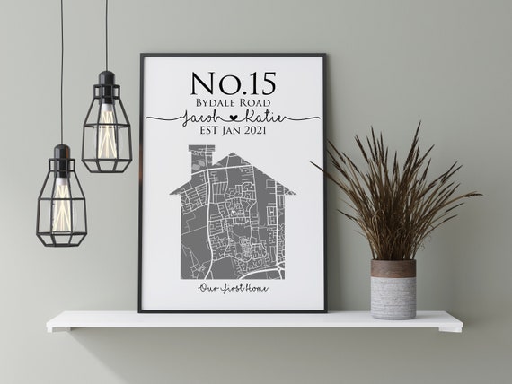New Home Custom Map Print Any City Map Personalized Map | Etsy UK