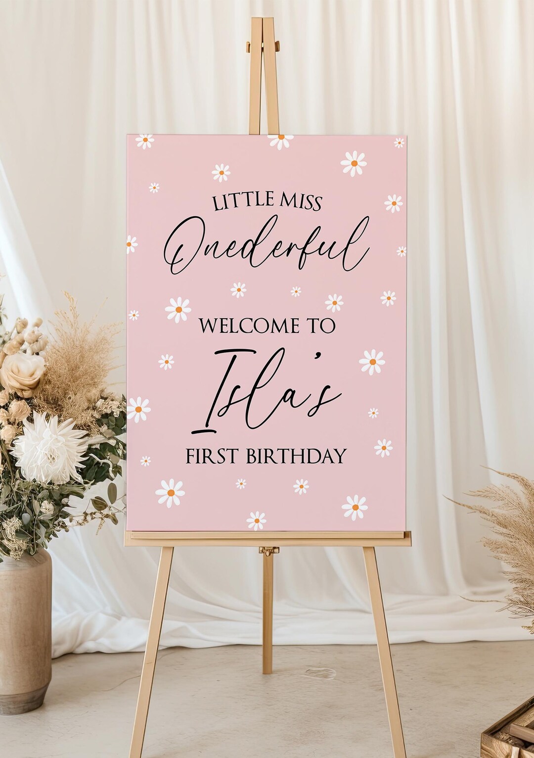 Onederful Theme First Birthday Sign | Paper Poster, Pastel First ...