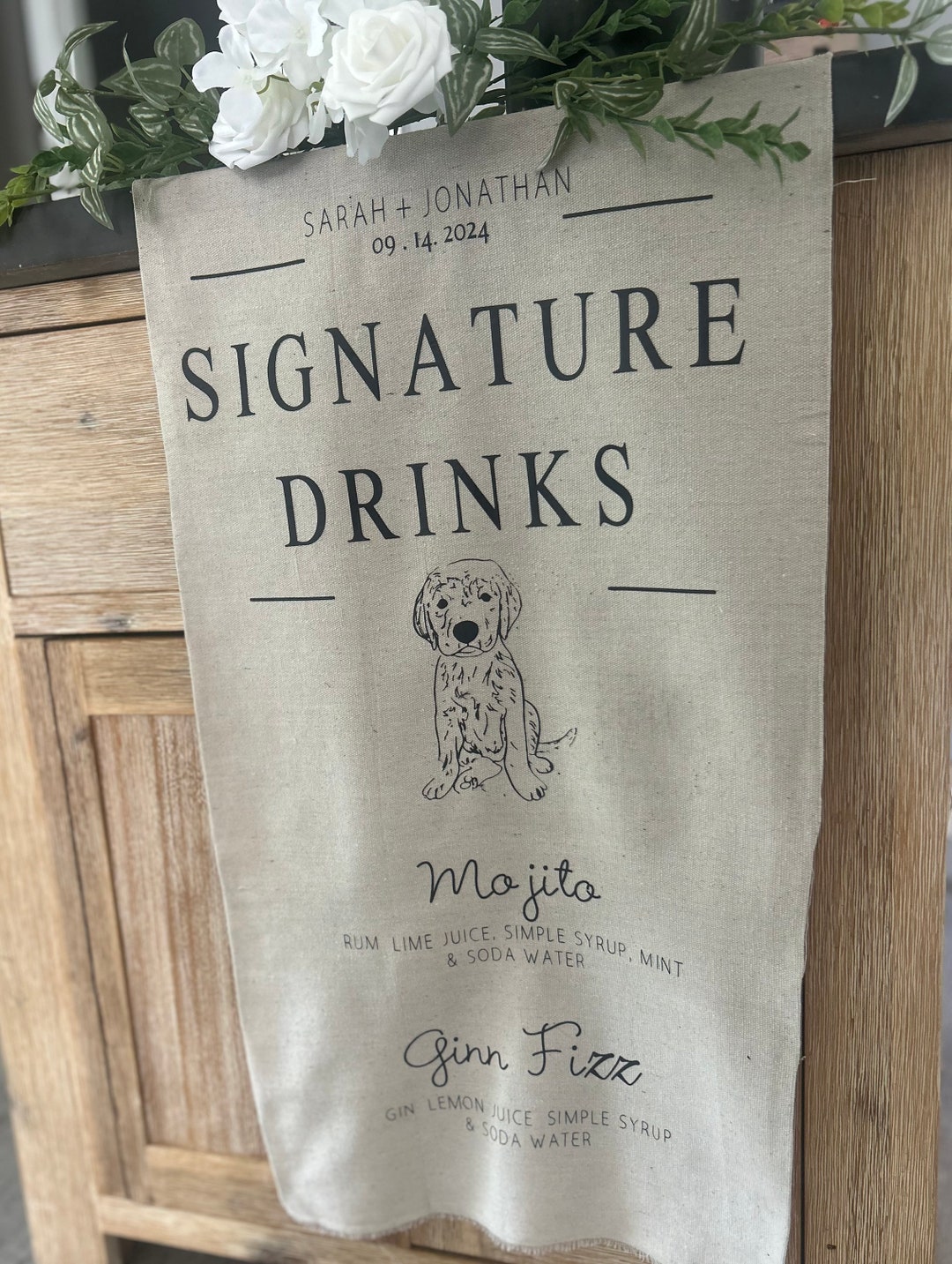 Custom Fabric Bar Sign - Etsy