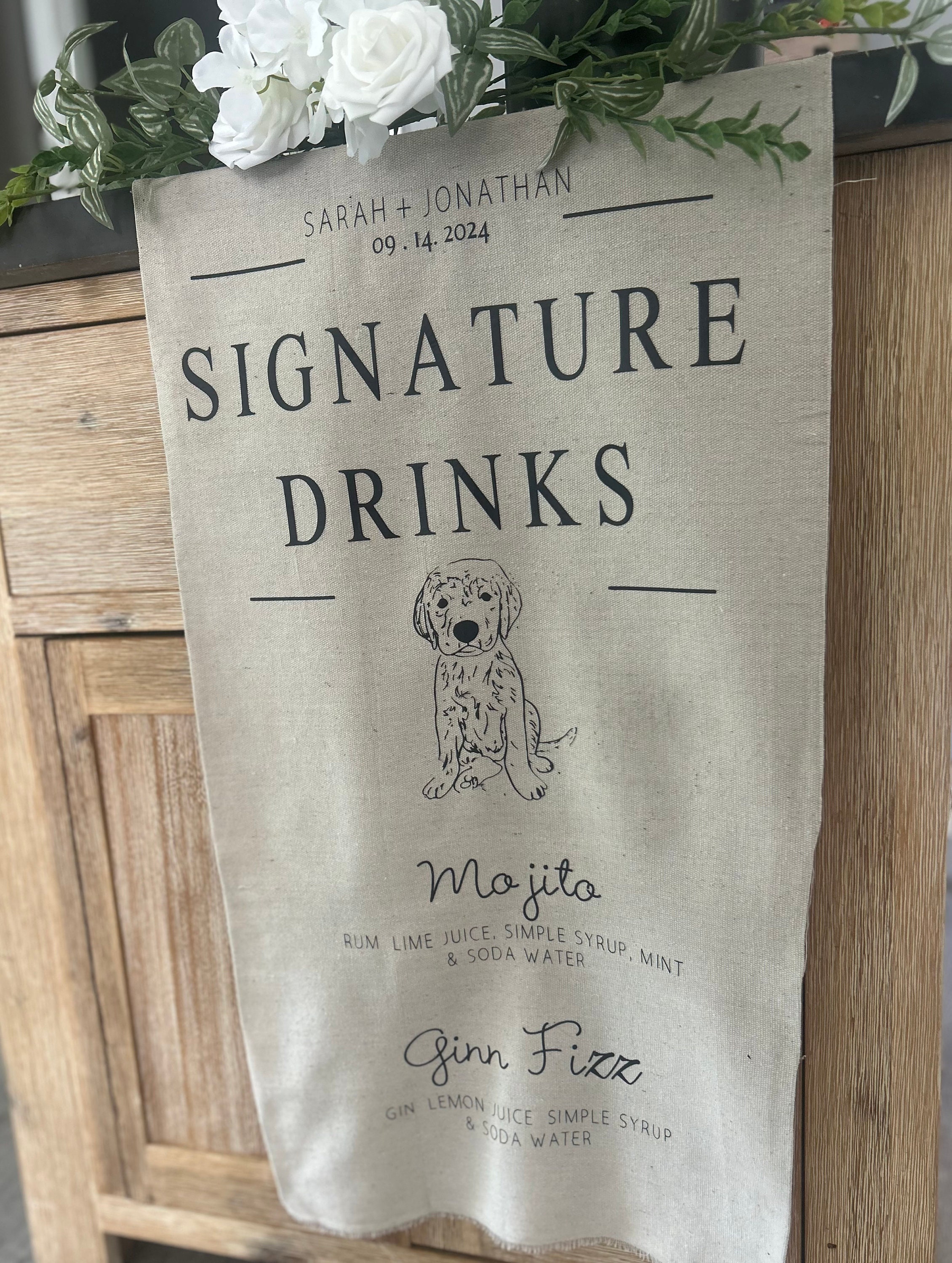 Custom Fabric Bar Sign - Etsy