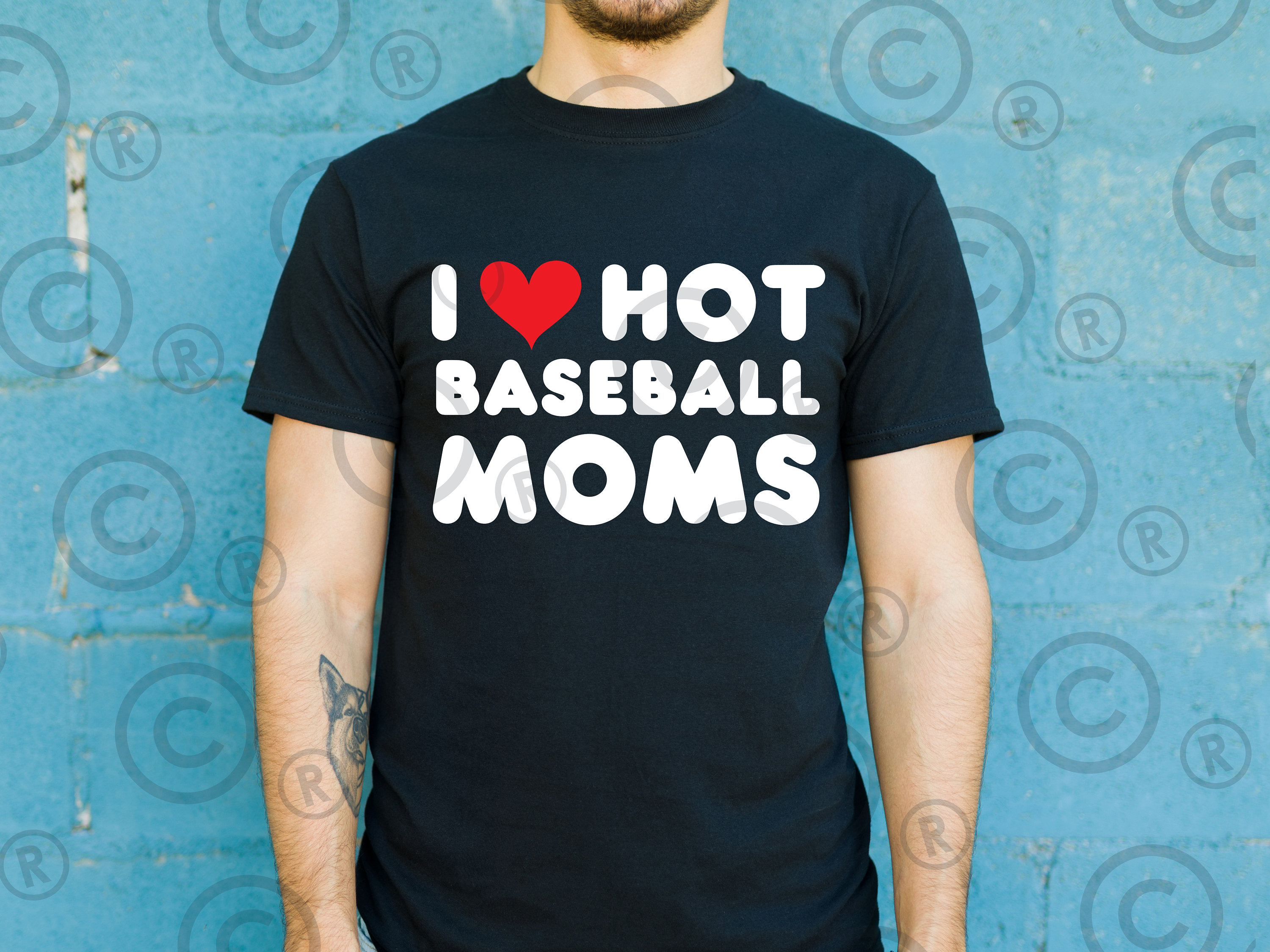 I Love Hot Baseball Moms PNG SVG JPG Digital Design, Sublimation File T ...