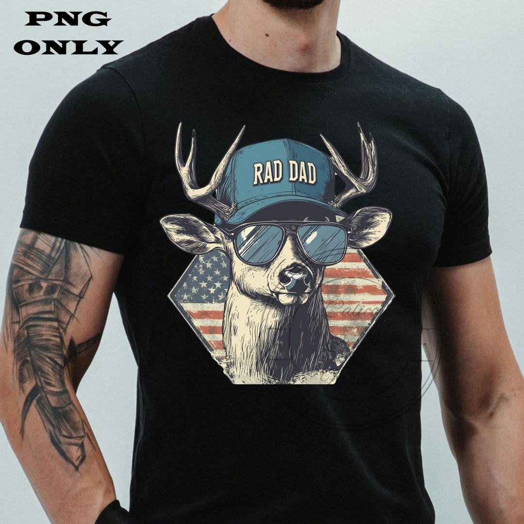RAD DAD, Buck Deer Trucker Hat, Father's Day Gift PNG Digital Design ...