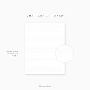 Printable Dot Grid Graph Lined Ruled Notes Paper Inserts, Daily Journal ...