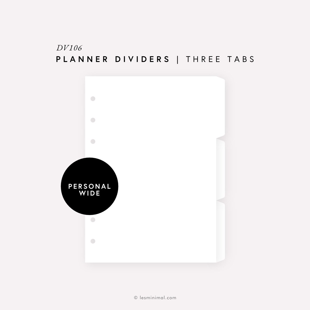 Personal Wide Editable Dividers Template, Printable Planner Divider ...