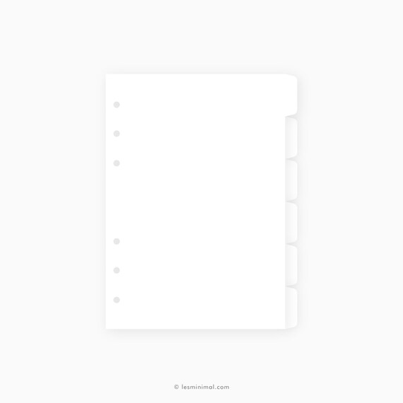 6 Blank Tabbed Dashboards Personal Wide Editable Dividers Template PDF ...