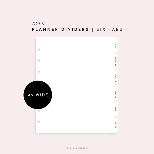 A5 Wide Editable Dividers Template for Planners Printable DIY - Etsy