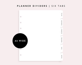 A5 Editable Dividers Template for Planners Printable DIY | Etsy