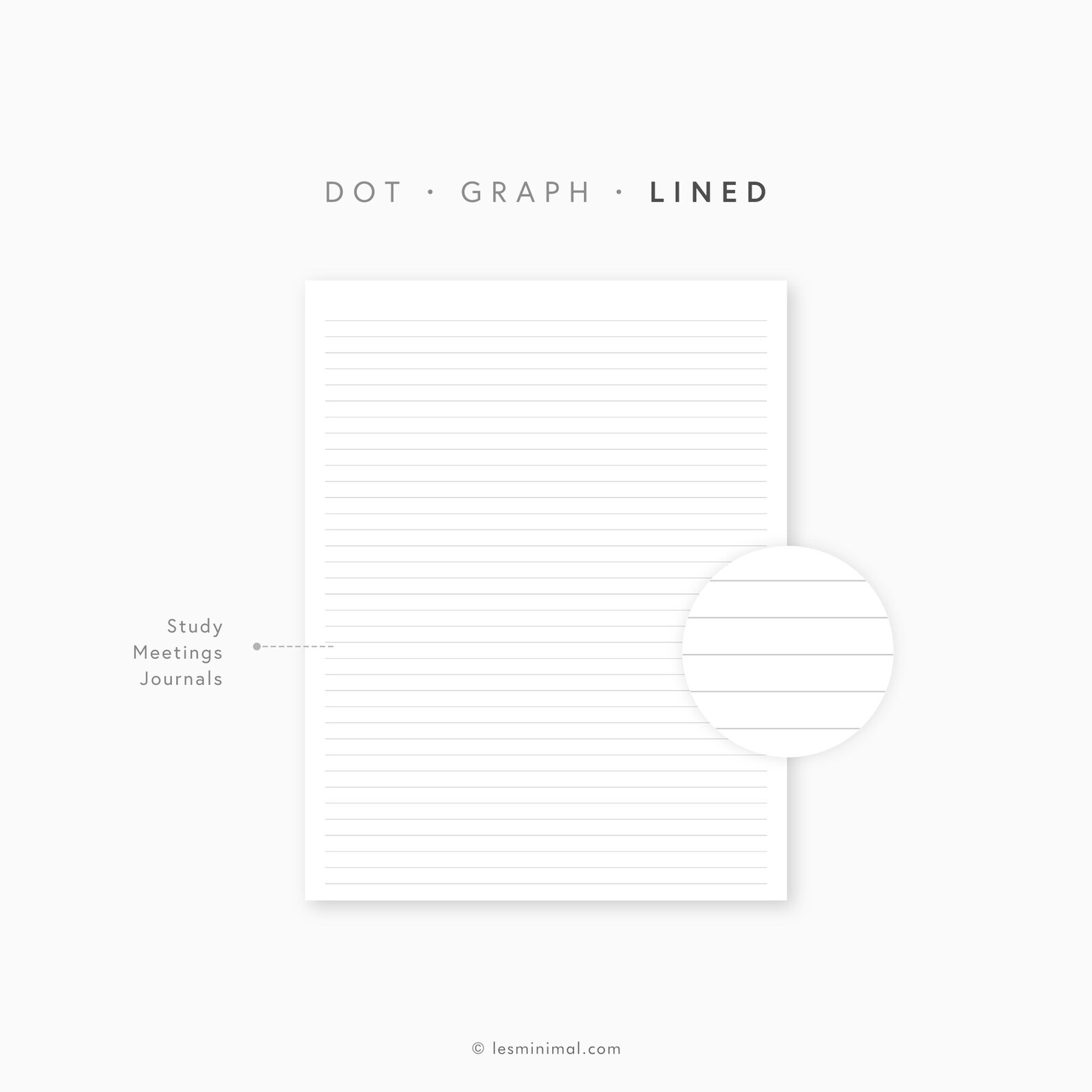 Printable Dot Grid Graph Lined Ruled Notes Paper Inserts, Daily Journal ...