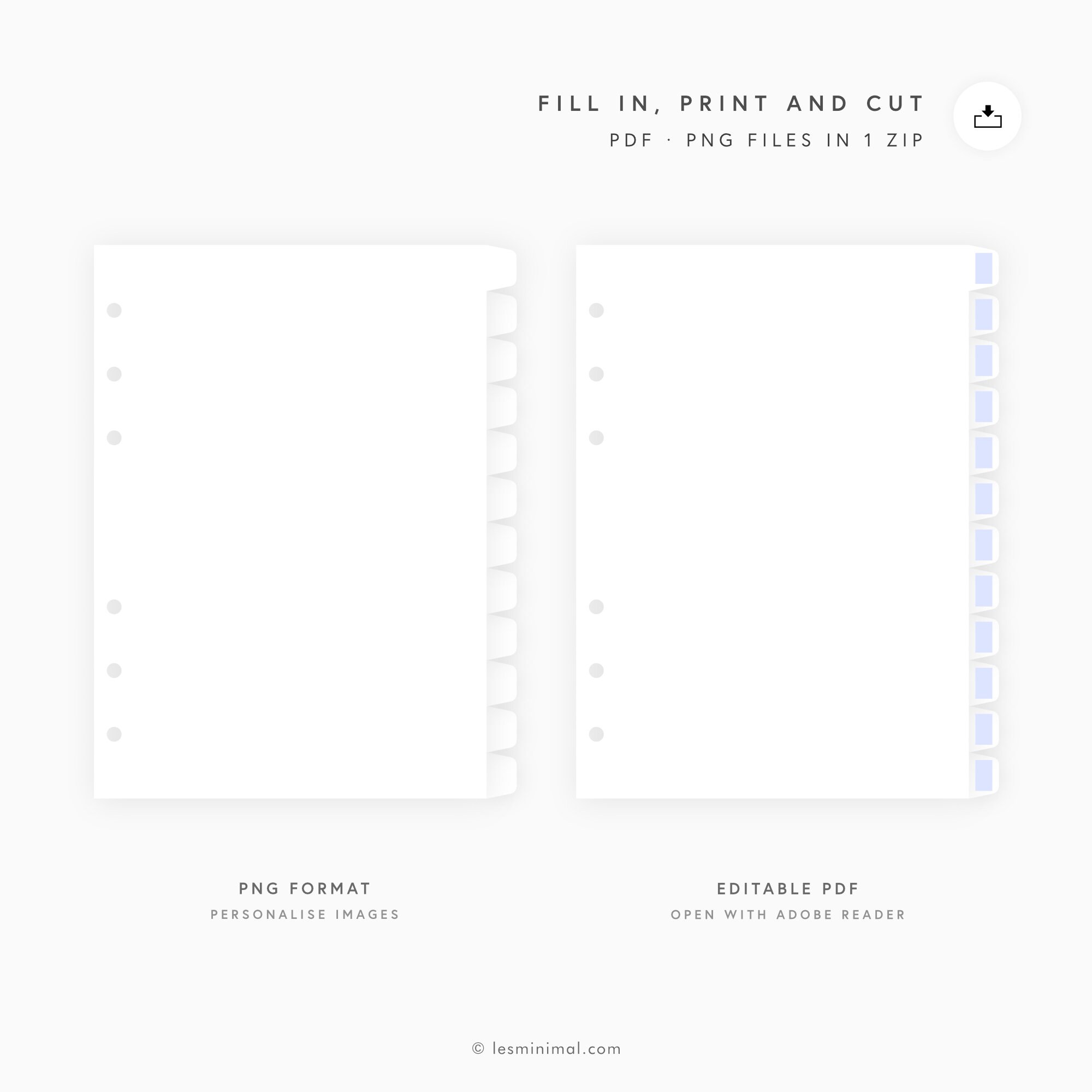 A6 Editable Dividers Template for Planners Printable Monthly | Etsy