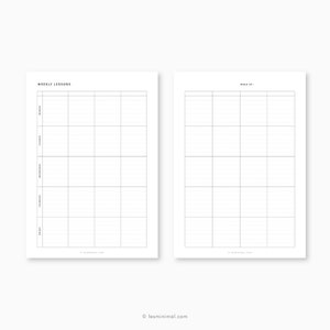 Printable Weekly Lesson Planner Template, Minimalist Teacher Planner 8 ...
