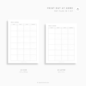 Printable Weekly Lesson Planner Template, Minimalist Teacher Planner 6 ...