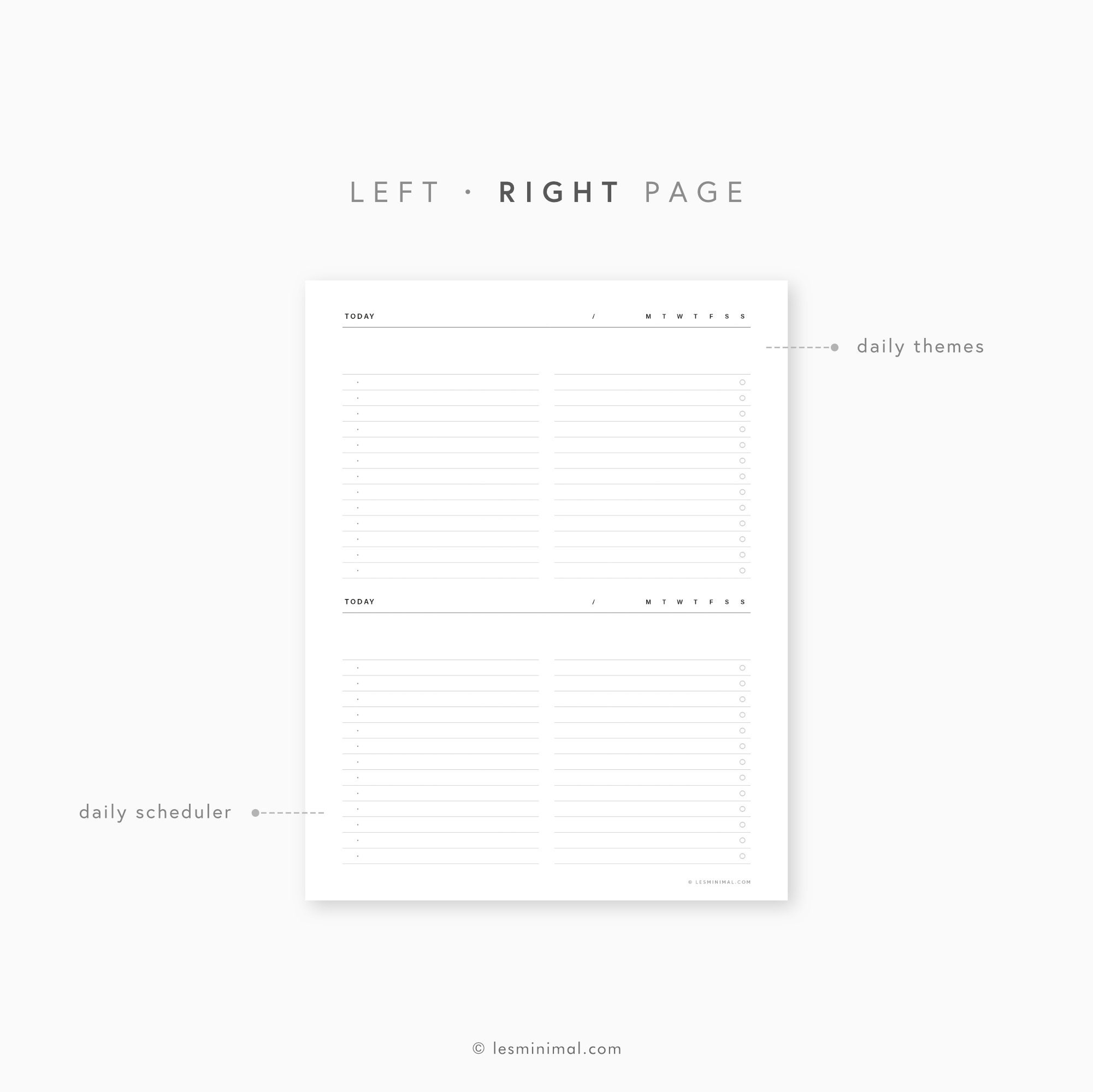Daily to Do List Printable Template Two Days per Page Daily - Etsy