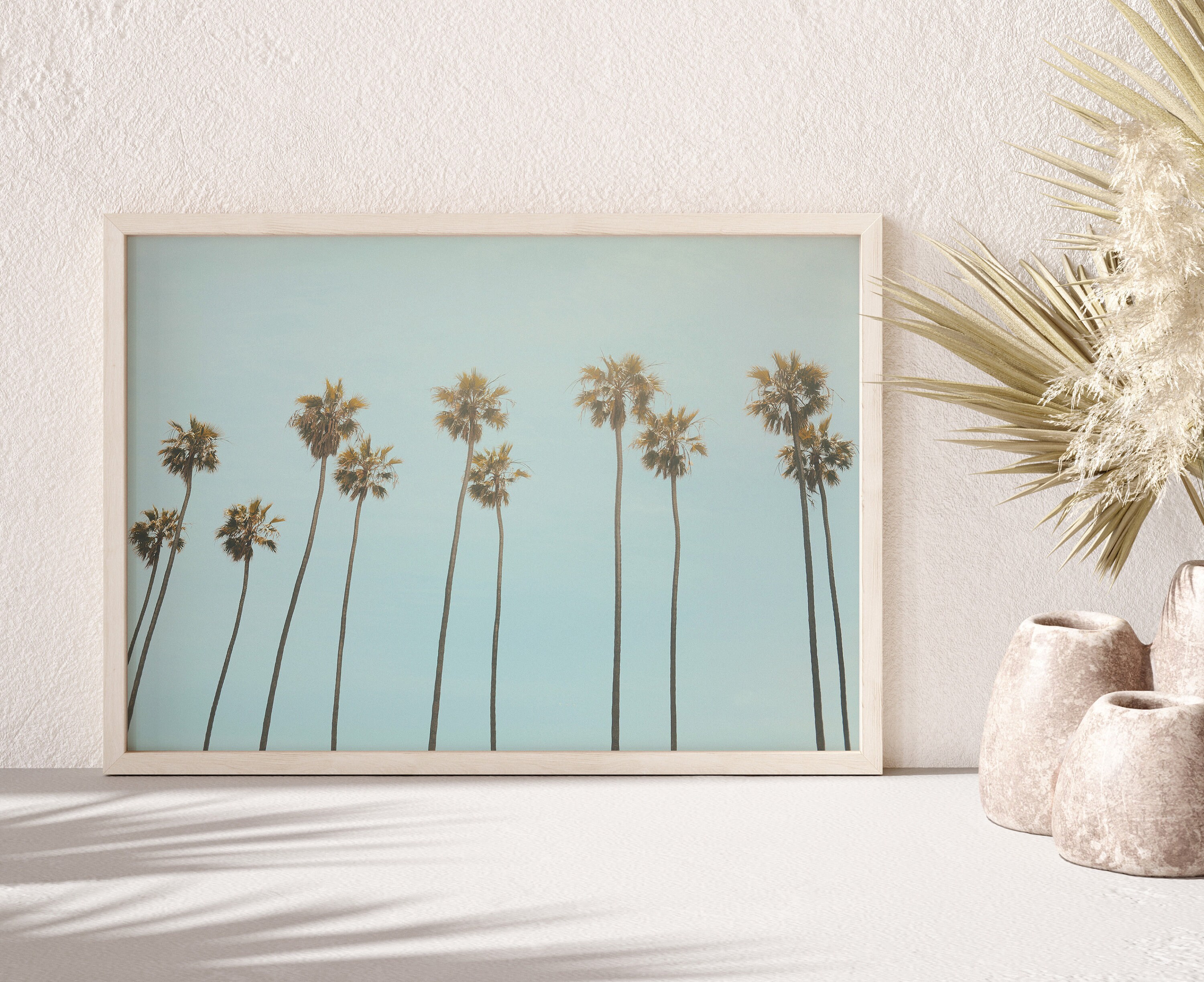 Printable Minimalist Palm Trees Digital Art Print Coastal | Etsy